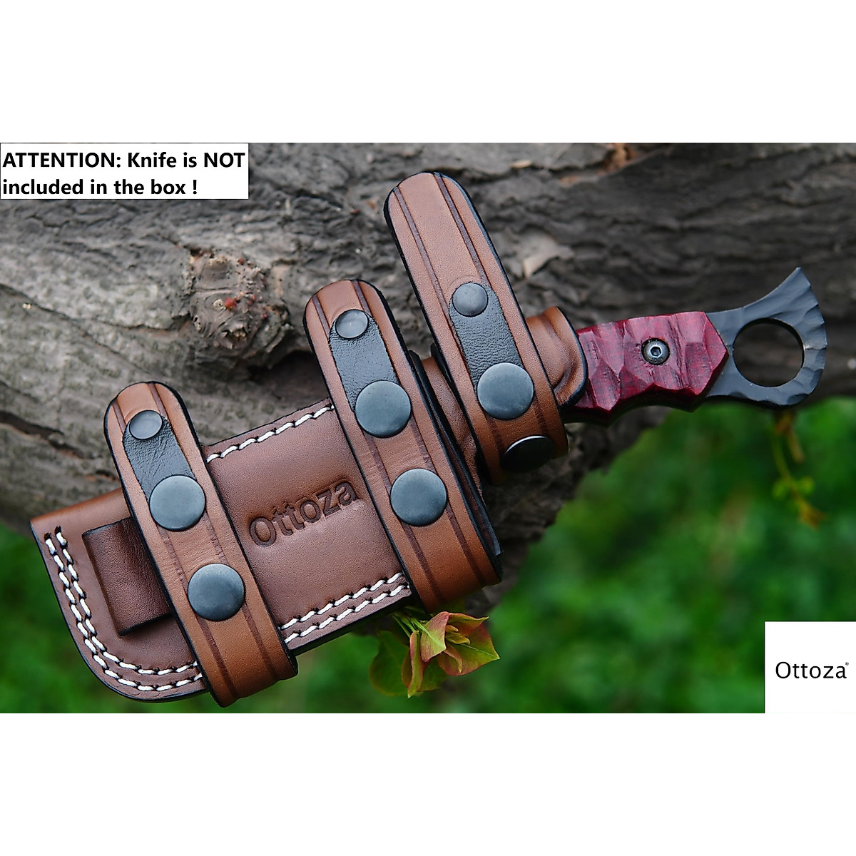 Ottoza Leather Knife Sheaths for Fixed Blade Knives, Small Knife Sheath RIGHT HAND Leather Knife Sheath for Belt, Leather Knife Holster Belt Knife Holder, Horizontal Knife Sheath for Belt No:126