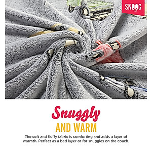 Kids Glow in The Dark Blanket - Kids Fleece Blankets for Girls & Boys - Soft Plush Kids Throw Blanket 50"x60" - Cars