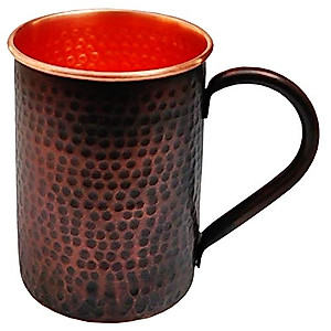 Staglife 16 Oz Antique Black Moscow Mule Copper Mugs, Genuine Copper Cups for Moscow Mules, Real Copper Mugs & Cups, 100% Pure Handcrafted Solid Copper Mug Cup, Gift Set of 2 Large size