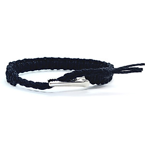 Hempnotic Jewelry Adjustable Alligator Clip Mens or Womens Black Hemp Bracelet - Handmade