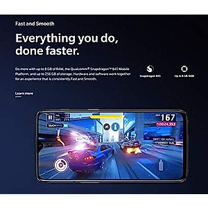 OnePlus 6T A6013 128GB Storage + 8GB Memory T-Mobile and GSM + Verizon Unlocked 6.41 inch AMOLED Display Android 9 - Mirror Black US Version