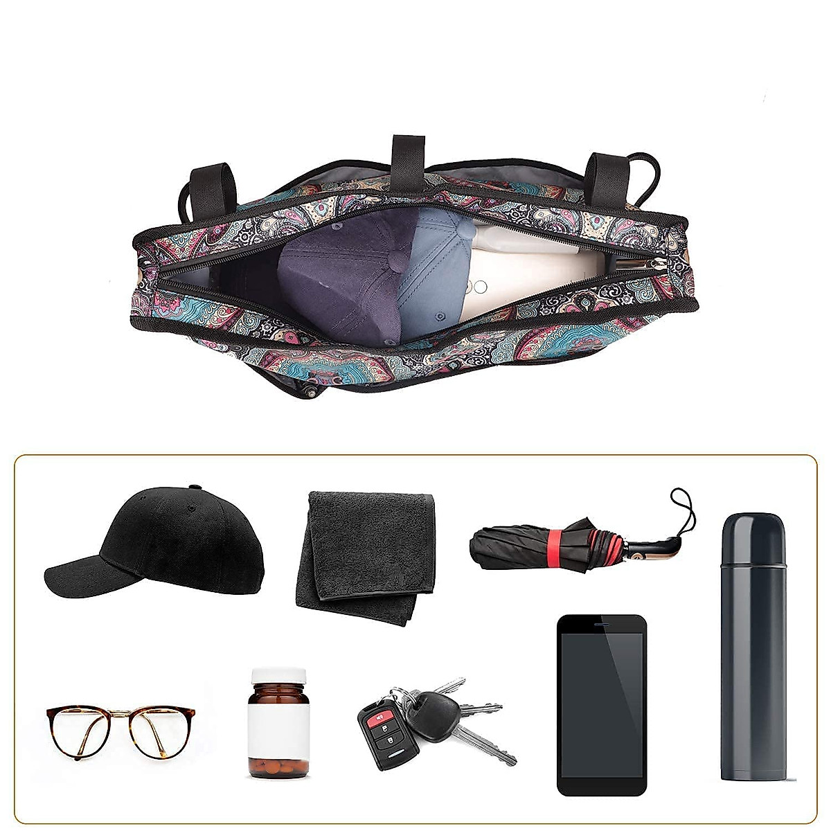 Walker Bag - Walker Storage Bag, Wheelchair/Walker Accessories Bag, Walker Pouch for Folding Walker, Universal Fit for Wheelchair, Rollator, Scooter.