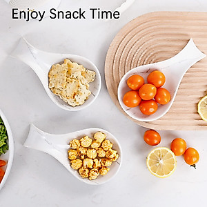 Spoon Rest for Stove Top, Ceramic Spoon Holder, Spoon Rest for Kitchen Counter, White Marble Coffee Spoon Rest, Heat-Resistant Cooking Utensil Rest for Ladles, Spatula, Tong, ANTIS'S HOME