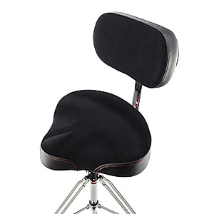 Gibraltar 9608MB 9000 Series Cordura Saddle Seat Drum Throne, Adjustable Backrest, Oversized Motorcycle Seat, Heavy Duty