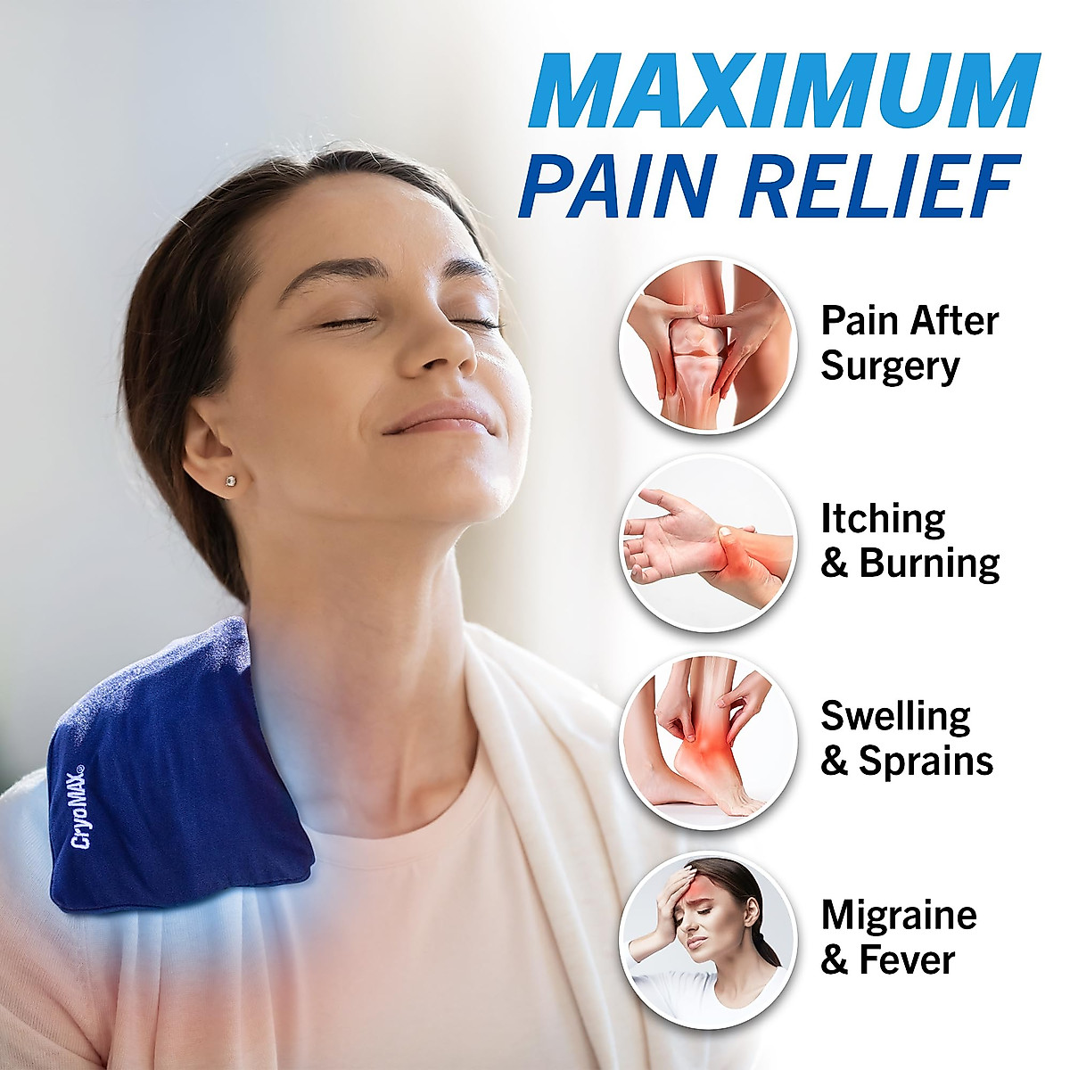 Cryo-Max Cold Pack, 8 Hour Reusable Cold Therapy Ice Pack for Elbows, Knees, Neck + More, Medium, 6" x 12" (1 Count)