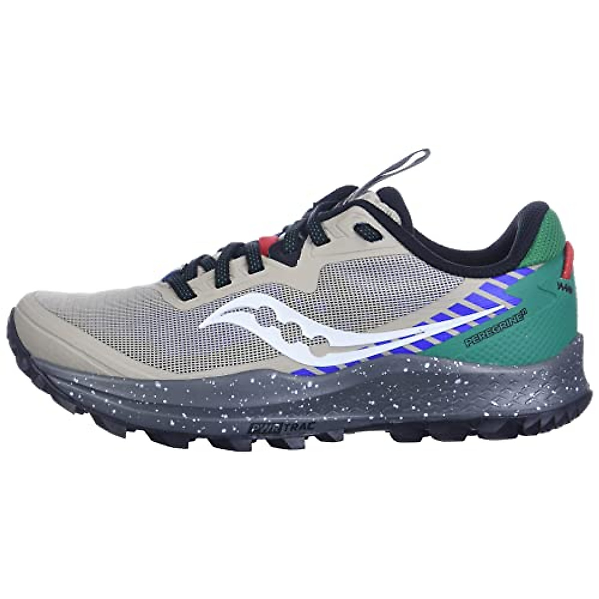 Saucony Women's Peregrine 11 Trail Running Shoe, Light Grey/Green, 7.5 M
