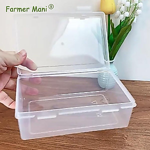 2Pack Polypropylene Rectangle Small Storage Containers Box,Rectangular Clear Plastic Storage Containers Box for Collecting Small Items, Beads, Game Pieces, Business Cards, Crafts Accessories