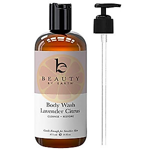 Lavender Citrus Body Wash - Made with Organic Ingredients, Body Wash Sensitive Skin, All Natural Body Wash, Shower Gel For Women, Womens Body Wash Pump, Sensitive Skin Body Wash For Men, Women & Kids