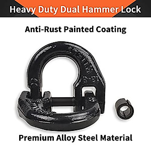 TBAPFS 1/2" Grade 80 Alloy Steel Hammerlock Coupling Link, Tow Hitch Hammer Lock Safety Trailer Chain Adapter Connector Link for Heavy Super Duty Truck Chain Hitch, 12000 Lbs Work Load Limit - Black