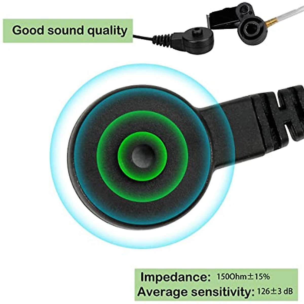 Retevis Security Covert Tube Two Way Radio Earpiece 2 Pin, Coil Tube, Compatible RT22 RT21 RT68 RT22S RT19 RT18 RT15 Baofeng UV-5R Walkie Talkies, Walkie Talkie Earpiece with Mic(1 Pack)