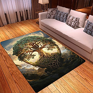 Tree Rug, Tree of Life in The Sky Rug, Home Office Decor 8x10 9x12 Area Celtic Tree Carpet Tree of Life Mat Carpet Bohemian Decor Mats for Bedroom Home Dorm Celtic Rug for Living Room Mom Father Gift