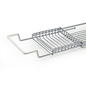 Home Intuition Stainless Steel Expandable Shower Bathtub Tray Over The Clawfoot Tub Bath Caddy