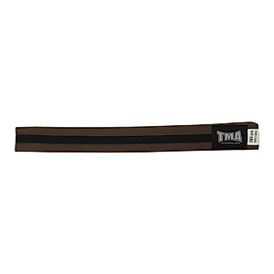 TMA New Martial Arts 1-1/2 Wide Double Wrap Karate Taekwondo Color Belt Black Stripe (Brown, 5)