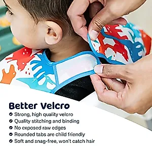 Tiny Twinkle Mess Proof Baby Bib, 2 Pack Long Sleeve Bib Outfit, Waterproof Bibs for Toddlers, Machine Washable, Tug Proof (Rose Burgundy, Small 6-24 Months)