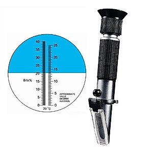 Ade Advanced Optics RHW-25/Brix-40ATC 0-40% Brix and 0-25% Alcohol Dual Scale Refractometer for Winemakers/Beer Makers