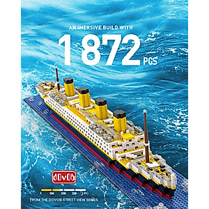 dOvOb Micro Mini Blocks Titanic Model Building Set with 2 Figure, 1872 Piece Mini Bricks Toy, Gift for Adults and Kids