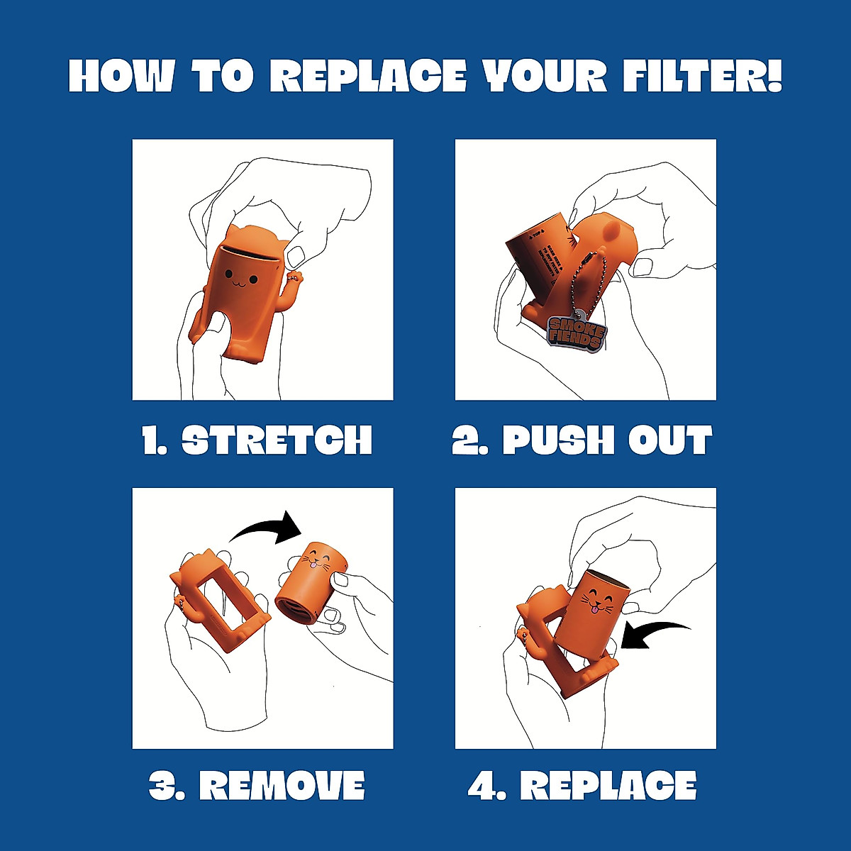 Smoke Fiends Portable & Eco-Friendly Personal Air Filter | Discreet HEPA & Carbon Filtration | Biodegradable & Up to 300+ Uses | Keychain Design for On-the-Go Freshness (Blaze)