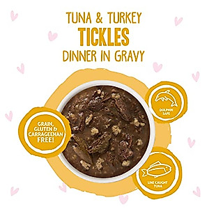 Weruva B.F.F. OMG - Best Feline Friend Oh My Gravy!, Tuna & Turkey Tickles with Tuna & Turkey in Gravy Cat Food, 3oz Pouch (Pack of 12)