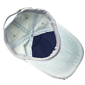 Kangqifen Unisex Ripped Distressed Denim Baseball Cap Trucker Hat Adjustable Blue