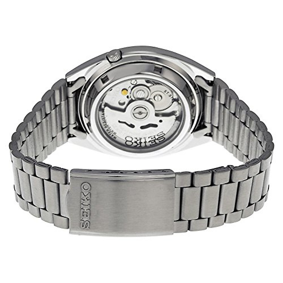 SEIKO 5 Mens Automatic Watch SNXS79 with Black Dial and Silver Stainless Steel Bracelet