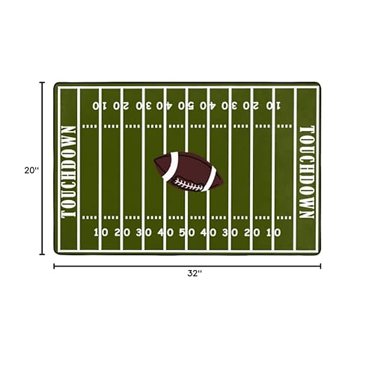 Sports AreaRug Retro American Football Field and Rugby Floor Mat Non-Slip Doormat Living Dining Dorm Room Bedroom Decor Carpet 32X20inch