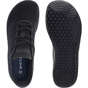 WHITIN Wide Toe Box Barefoot Sneakers for Men Minimalist Minimus Zero Drop Sole Shoes Size 11 Width 11W Walking Outdoor Training All Black 45