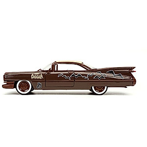 Jada 1959 Cadillac Coupe DeVille Brown and White with Graphics and Count Chocula Diecast Figurine Hollywood Rides Series 1/24 Diecast Model Car
