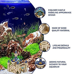 balacoo Aquarium Resin Castle Decoration Fish Tank Roman Castle Cave Hideout Betta Fish Ornament Accessories