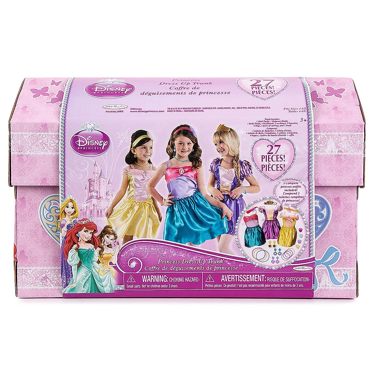 Disney Princess - 27 Piece Dress Up Trunk with Accessories - Ariel, Rapunzel, & Belle.