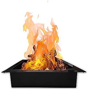 Square Fire Pit Ring/Insert, Fire Pit Liner, Outdoor Heavy Duty 2.0mm Steel, 30 Inch Inside Diameter, 36 Inch Outside Diameter, for Wood Burning Fireplace Camping and Bonfire