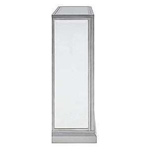 SEI Furniture Trandling Mirrored & Faux Electric Fireplace, Antique Silver/White Marble (AMZ9537201EF)