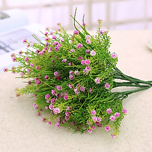 JAKY-Global Artificial Flowers Babysbreath Fake Water Plants Bouquet 6 Bundle Fake Plants Wedding Bridle Bouquet Outdoor Home Office Christmas Decor (Rose)