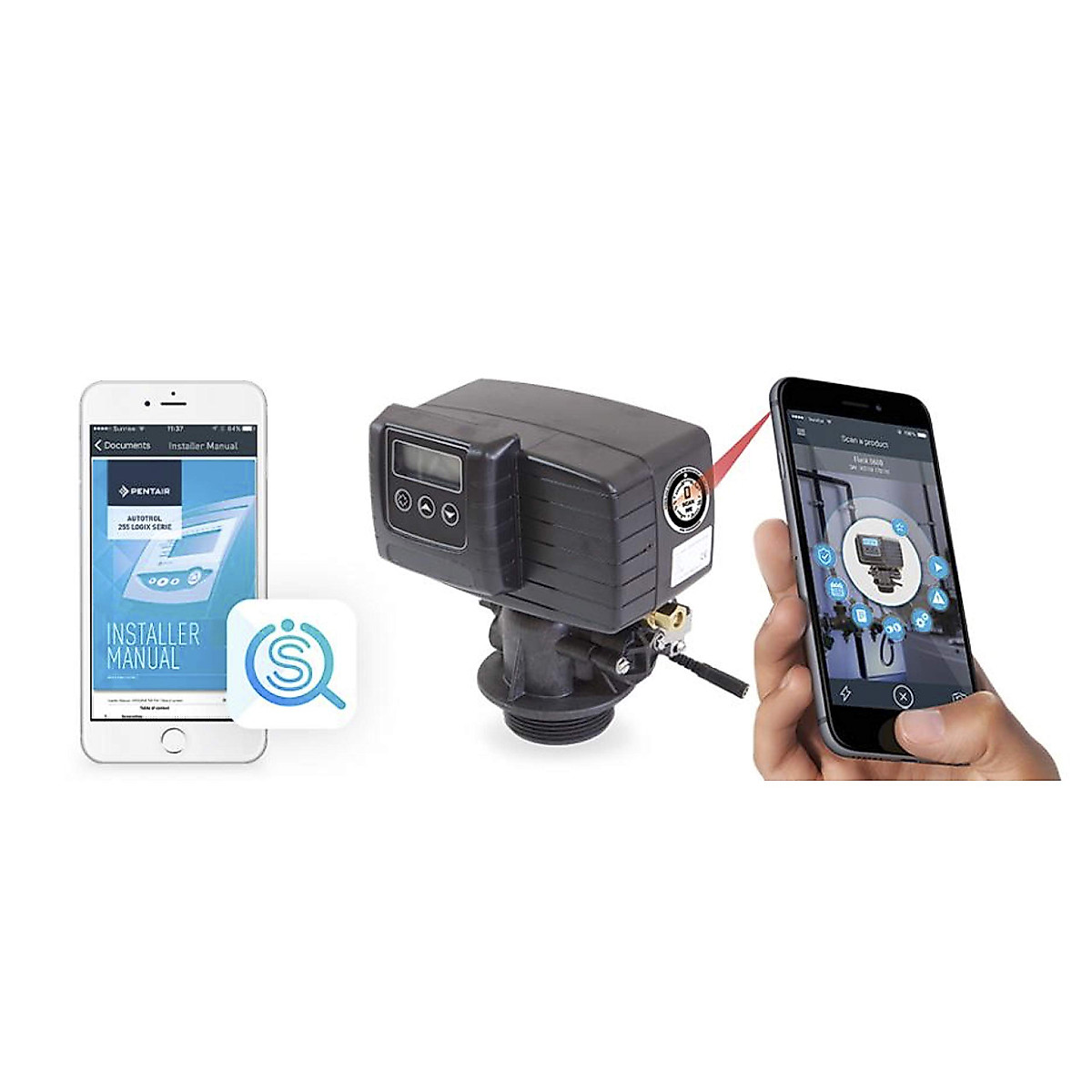 DURAWATER Iron Eater 48K Combination Water Softener & Iron Filter with Fleck 5600SXT Digital Metered Valve - Treat Whole House up to (3/4" Bypass 48,000 Grains, Black)