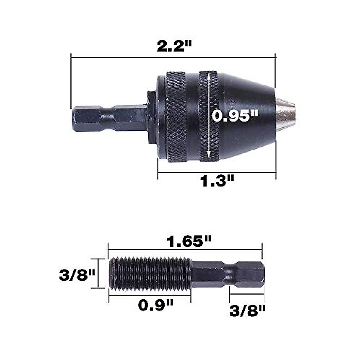 AUTOTOOLHOME 1/4-inch Hex Shank Keyless Drill Chuck Quick Change Adapter Power Screwdriver to Drill Converter Conversion Conversion Tool