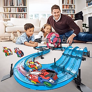Losbenco Slot Car Race Track Sets for Boys and Kids, Dual Racing Game Toy with 2 Slot Cars and Controllers, Race Track Toy Gifts for Boys and Girls Ages 6 7 8-12