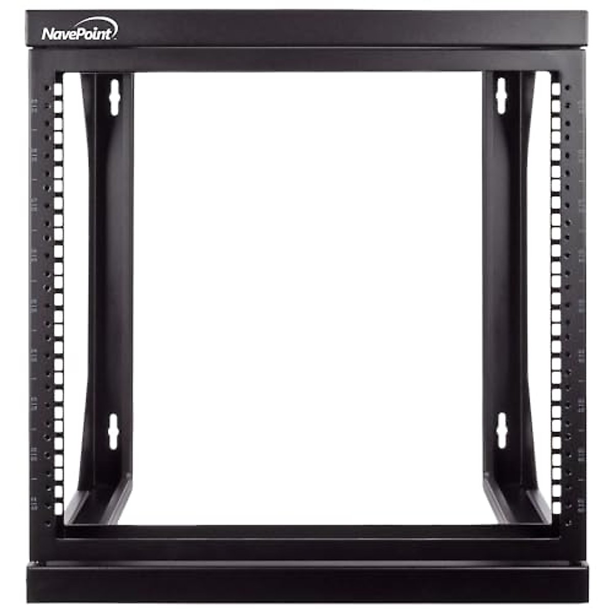 NavePoint 9U Server Rack with Swing Gate - 9U Wall Mount Rack for 19 Inch IT Equipment Open Frame Rack – Network Rack Wall Mount for AV & Server Equipment 18” Deep 9U Rack, Black