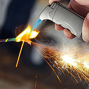 Urgrette 4 in 1 Pipe Lighter Butane Torch Lighter Refillable Jet Flame Lighter with 4 Pipe Cleaner Tools Multifunctional Gas Lighter for Camping Grill Fireplace Candle (Gas Not Included)