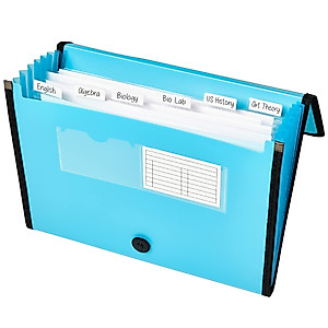 Avery Expanding File Folder Organizer, 7-Pocket Accordion File Organizer, Aqua, Holds 425 Letter/A4-Size Sheets (73551)