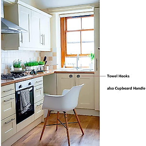 6 PCS Tea Towel Holder, BetterJonny Round Self-Adhesive Towel Hooks Tea Towel Clips Premium Wall & Door Mounted Towel Hooks for Kitchen Bathroom Home No Drilling Required