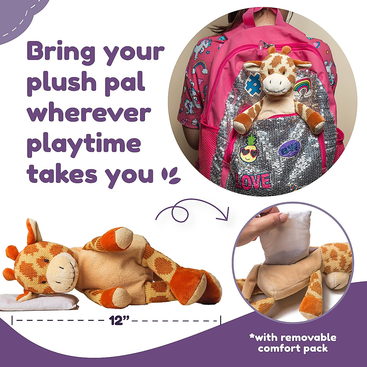 WILD BABY Lion Stuffed Animals, Warmie for Kids, 12 Inch, Microwavable, Heatable Clay Beads, Squishmallow Plush Pal with Dried Lavender Aromatherapy, Soft & Cuddly, Kids Gifts Box Ready