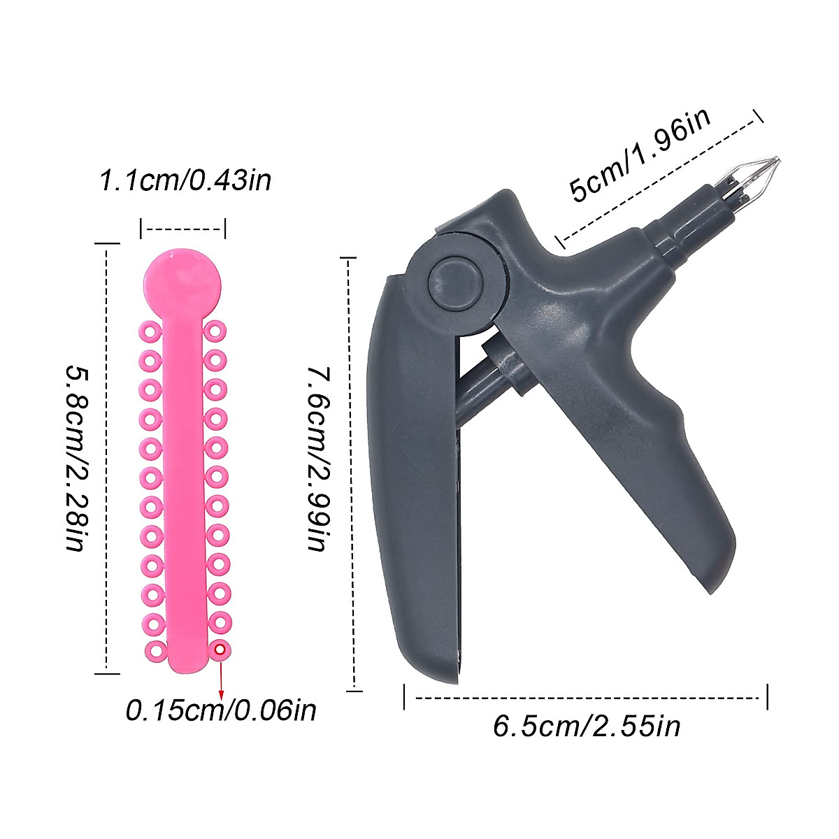 RZJZGZ Dental Orthodontic Ligature Ties and Orthodontic Ligature Gun Dispenser Orthodontic Elastomeric O-Rings Braces Rubber Bands(1040pcs)