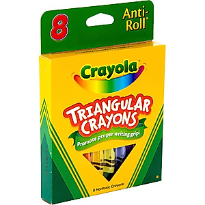Crayola Toddler Crayons, Travel Art Supplies, Antiroll, Triangle Grip, Gifts for Boys & Girls, Ages 3, 4, 5, 6