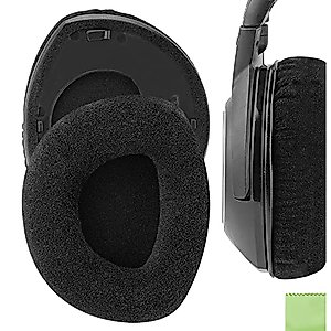 Geekria Comfort Velour Replacement Ear Pads for Sennheiser RS160, HDR160, RS170, HDR170, RS180, HDR180, Headphones Earpads, Headset Ear Cushion Repair Parts (Black)