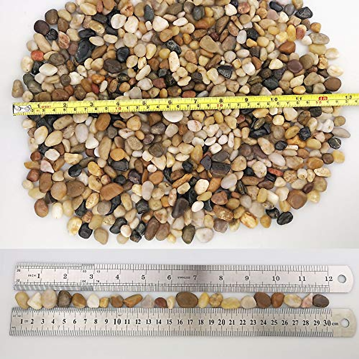 Miukada 5 Pounds River Rocks, Pebbles, Decorative Polished Gravel, Natural Polished Mixed Color Stones