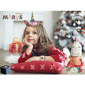 Unicorn Birthday Girl Set of Gold Glitter Unicorn Headband and Pink Satin Sash for Girls with eBook included,Happy Birthday Unicorn Party Supplies, Favors and Decorations - 2022 New.