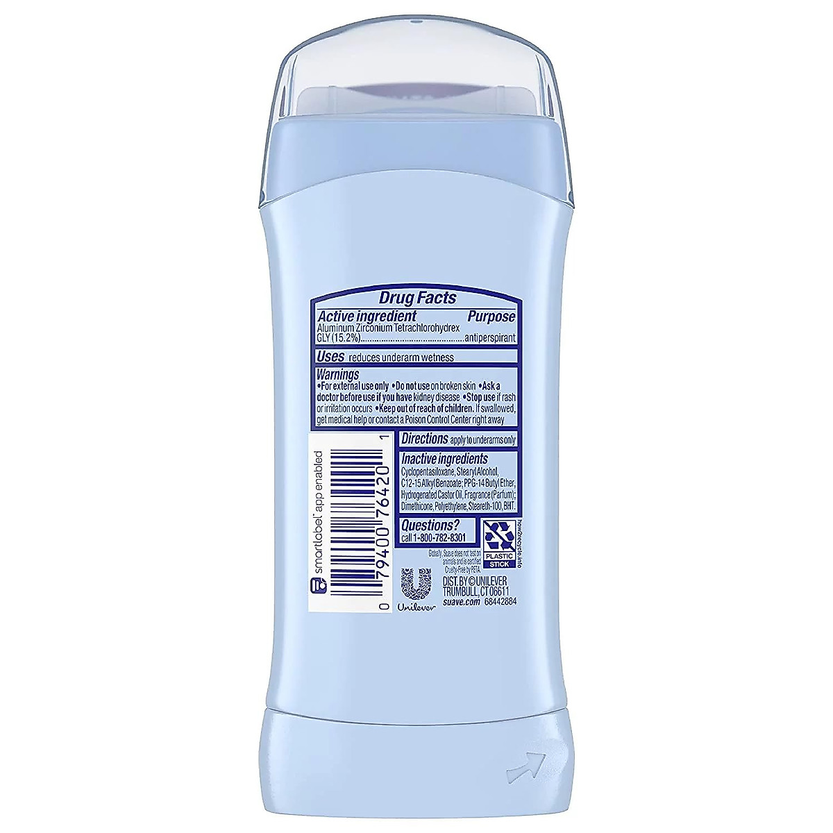 Suave Deodorant for Women, Fresh – Invisible Solid Antiperspirant Deodorant Stick, 48H Protection, 2.6 Oz Ea (Pack of 3)