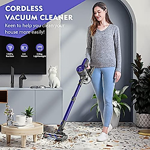 Cordless Vacuum Cleaner, Stick Vacuum Cleaner with LED Headlights,180W Lightweight Rechargeable Wireless Vacuum Cleaner ,Up to 30 Mins Runtime Vacuum Cleaner for Home Hardwood Floor Carpet Pet Hair