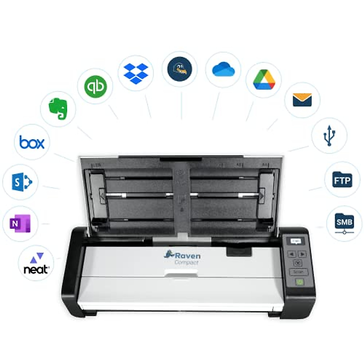 Raven Compact Document Scanner - Fast Duplex Scanning, Ideal for Home or Office, Scan to Mac or Windows PC by USB, Includes Raven Desktop Software