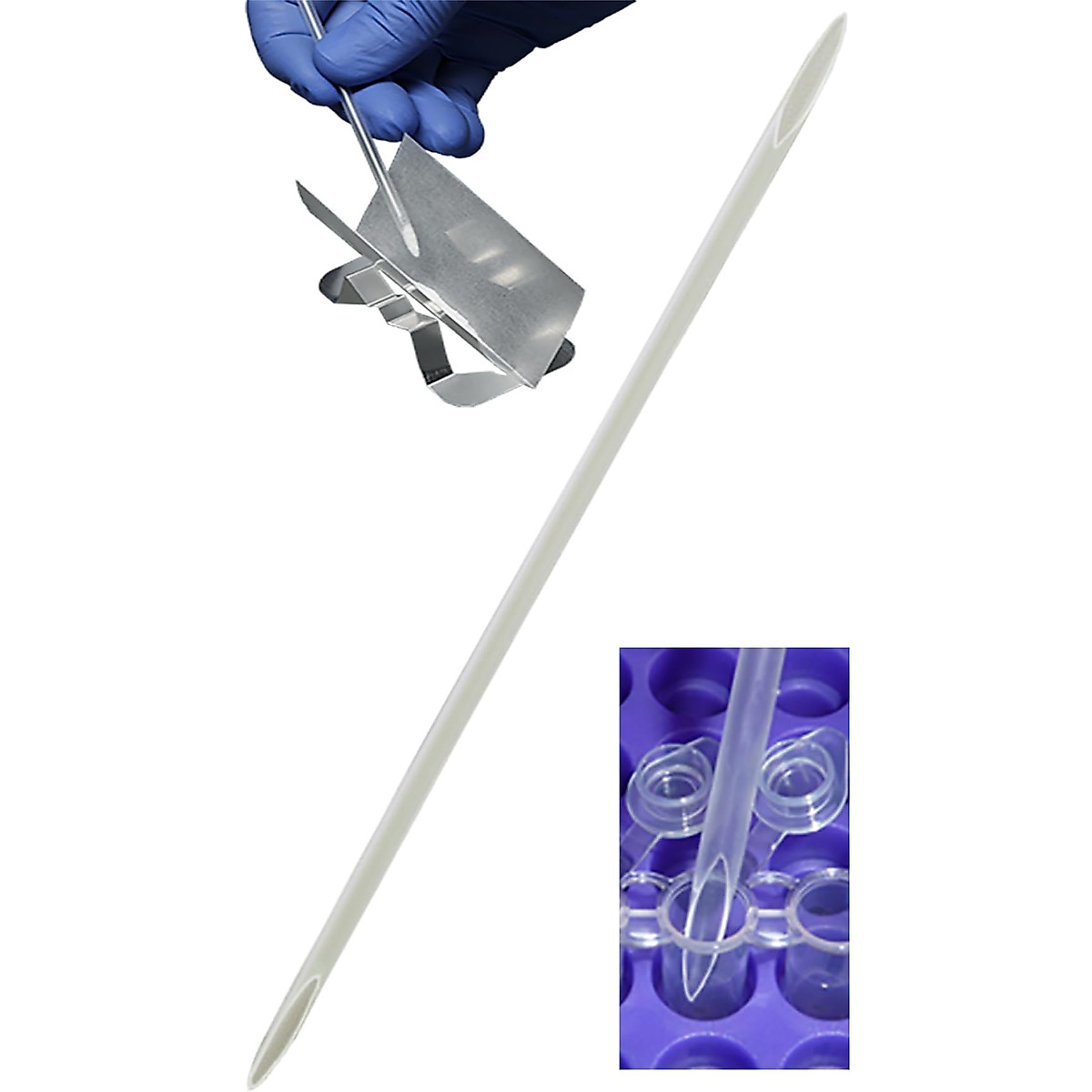 LevGo® 17231 Micro Antistatic smartSpatula® Disposable Multipurpose Laboratory Spatula, PP, 140 x 3.5 mm (300 spatulas per Pack). Look for The V at The Neck.