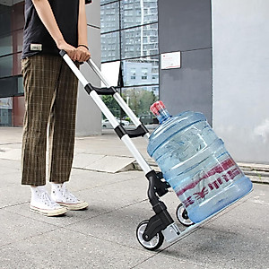 Wawxmo Folding Hand Truck Aluminum Portable Folding Hand Cart 180lbs Capacity Hand Cart and Dolly Ideal for Home, Auto, Office,Travel Use,Black